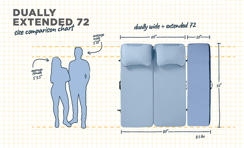 Camping Mattress Pad for Truck Bed & Rooftop Tent | Dually Extend - HEST